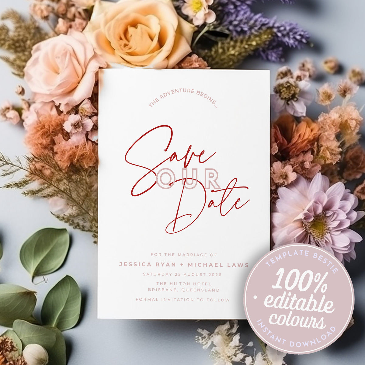 Pink Save the Date - The Sundae Creative – THE SUNDAE CREATIVE