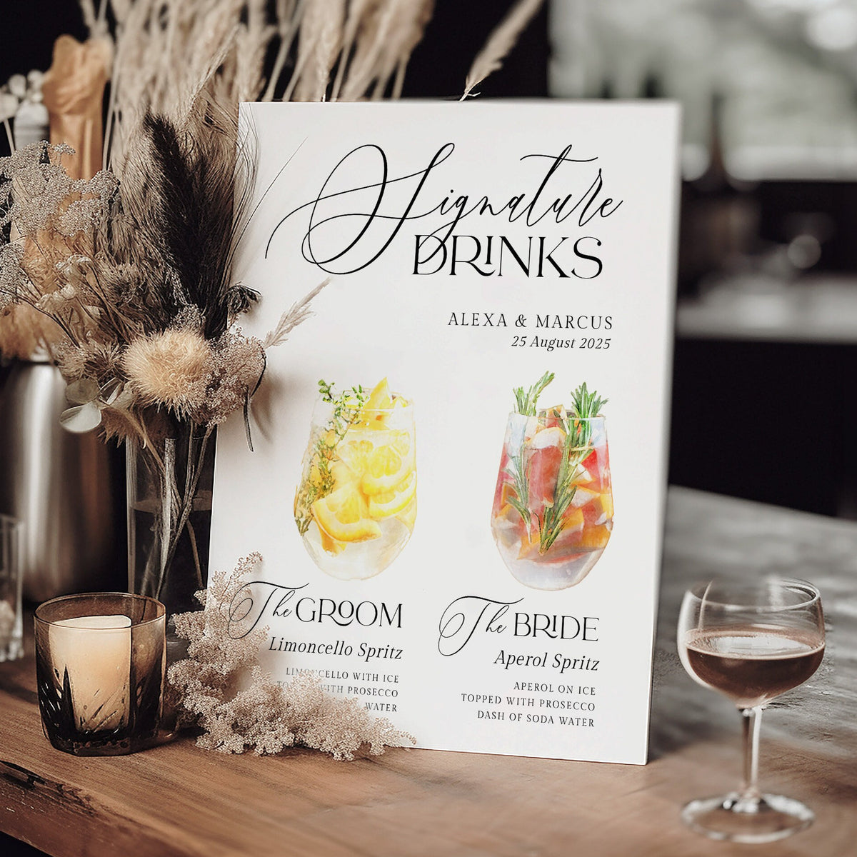 Modern Signature Drink Sign - The Sundae Creative – THE SUNDAE CREATIVE